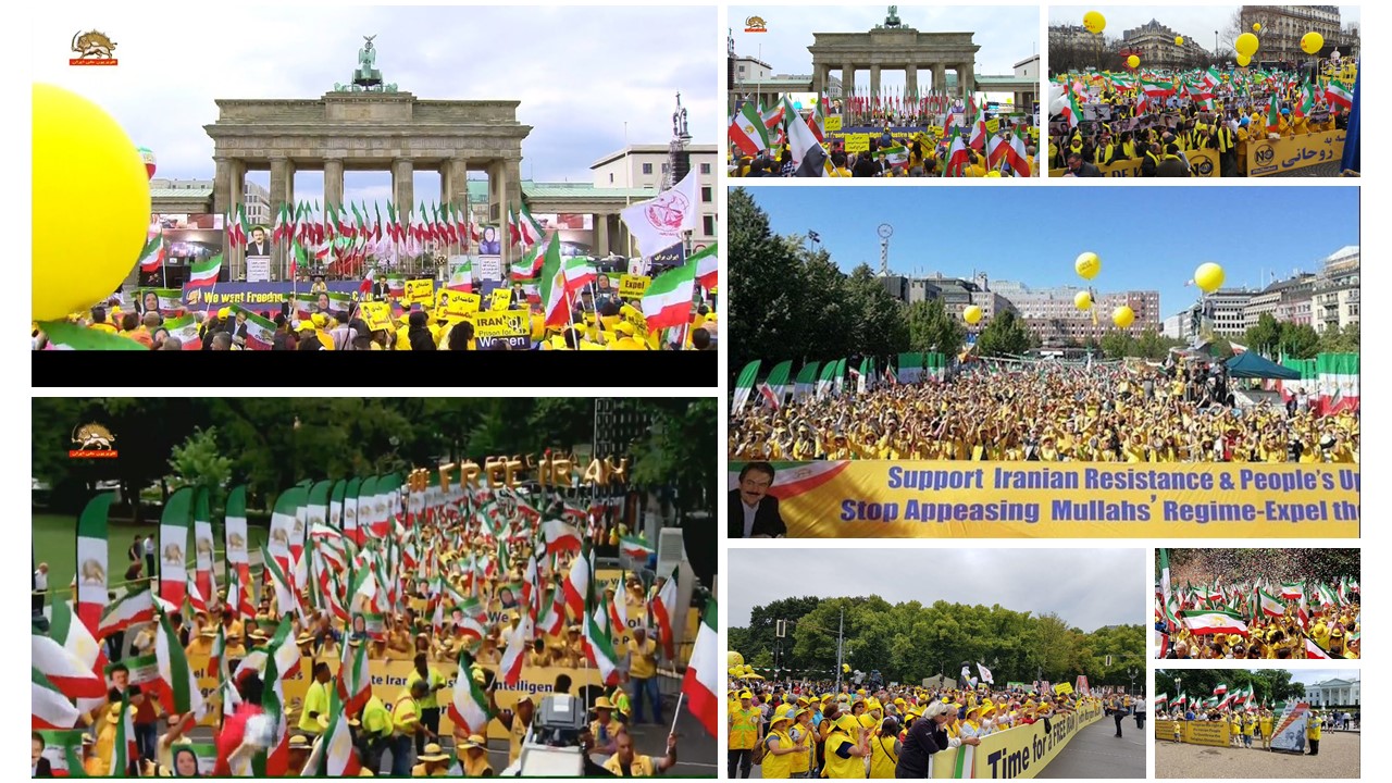 Protests by PMOI and NCRI supporters on the revolution's anniversary